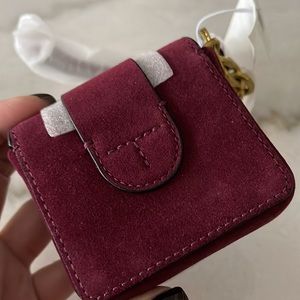 Tory Burch | Bags | 28 New Tory Burch Wallet Key Chain Burgundy Suede ...